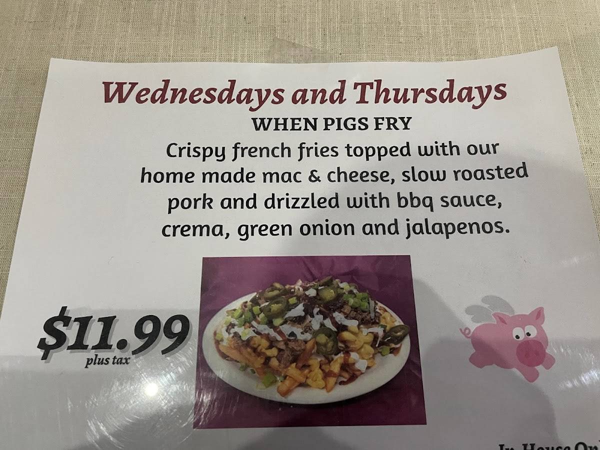 Menu at Jackpot Joanie's Casino restaurant, Pahrump