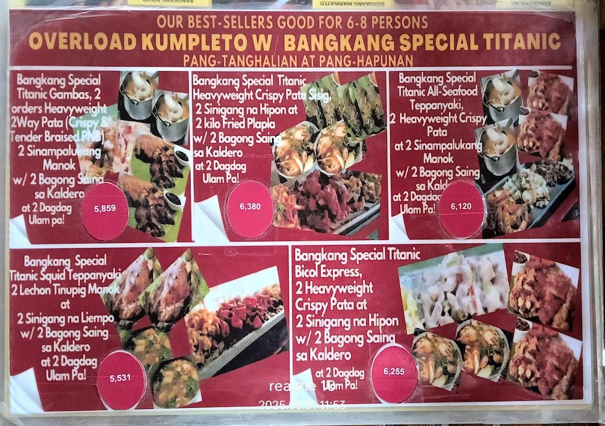 Menu at Isdaan Floating Restaurant, Bay