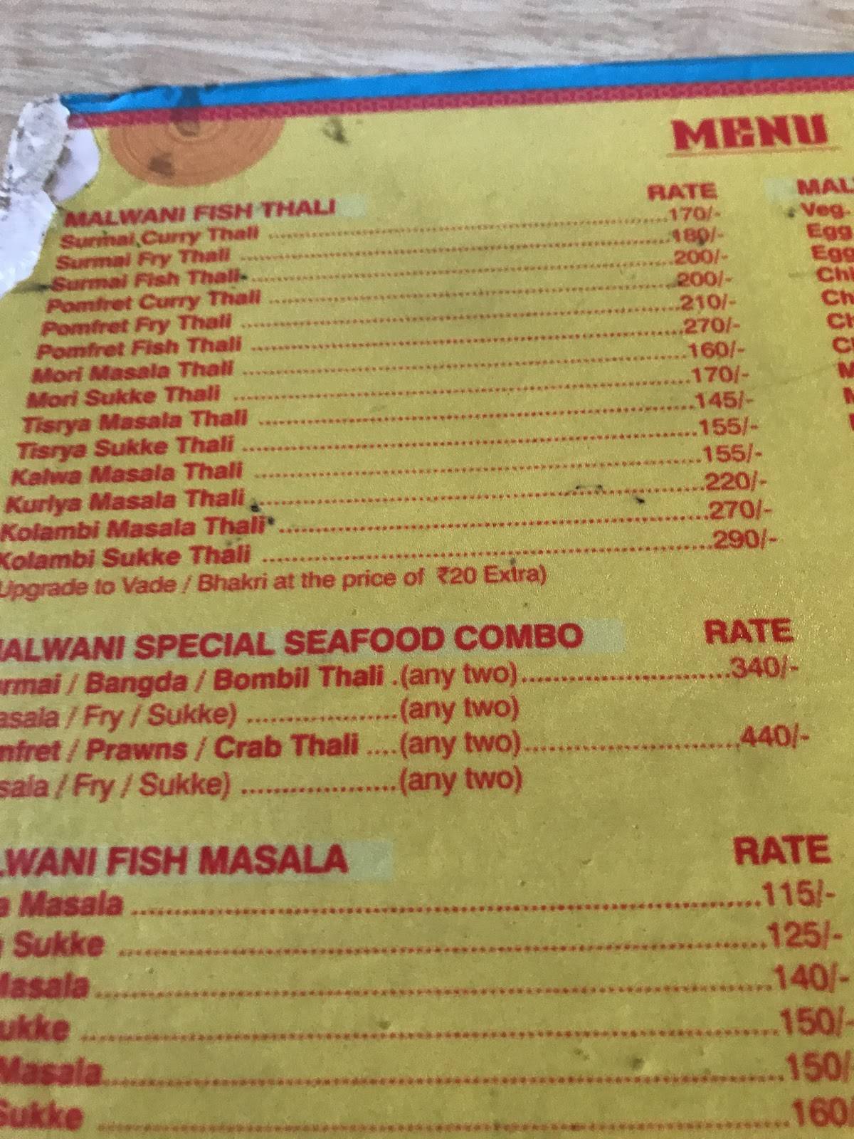 Menu at JP's Lunch Home, Mumbai, Shop No. 1