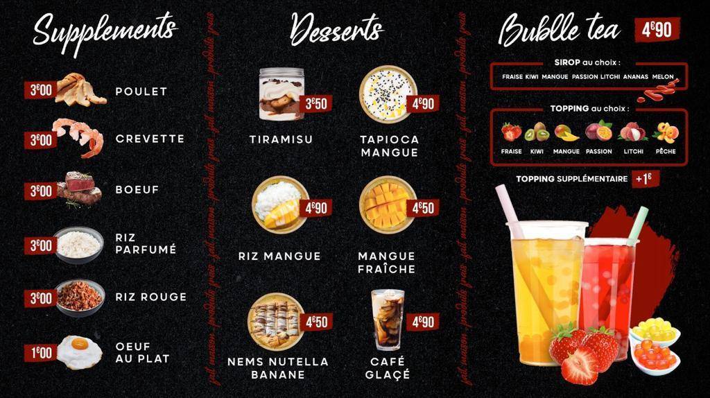 Menu au KIN THAI - SAINT DENIS restaurant, Saint-Denis