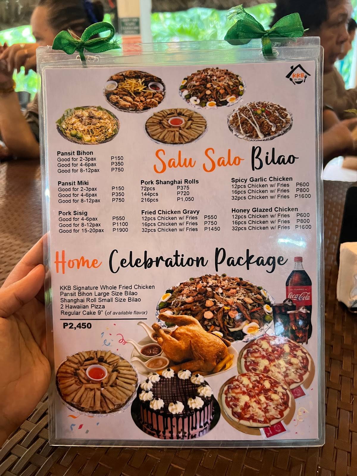 Menu at KKB's Grill and Restaurant, Santa Maria