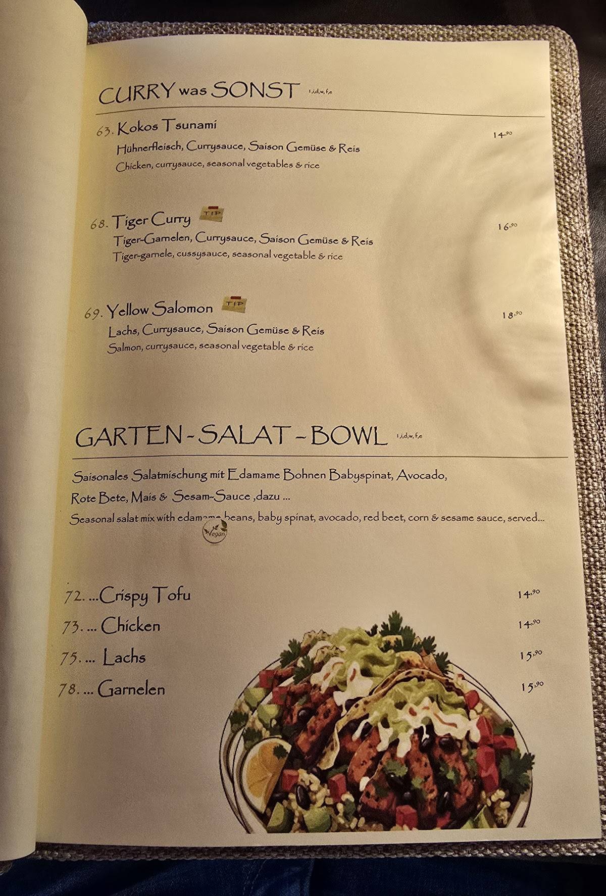 Menu au KOI Passau restaurant, Passau