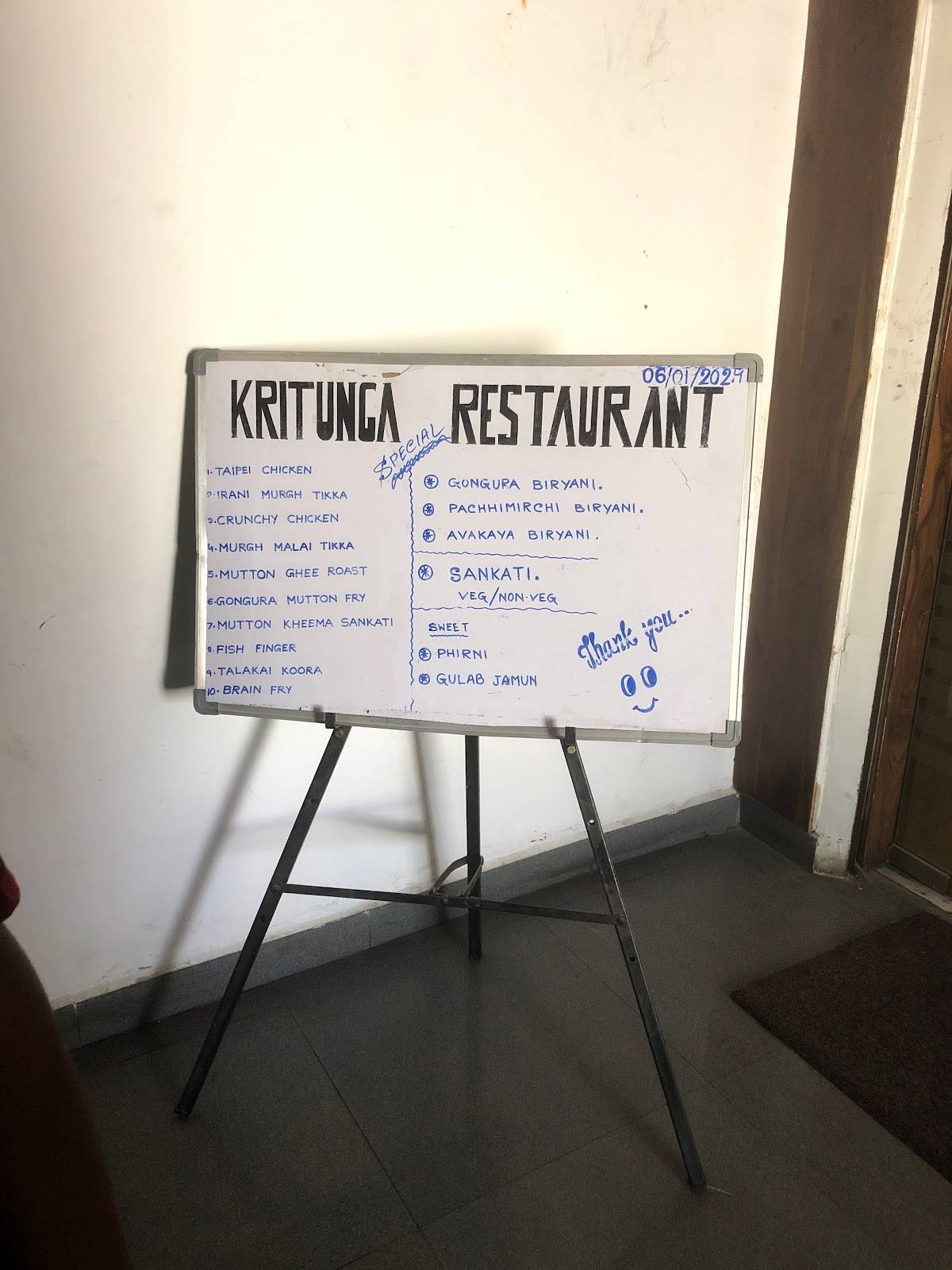 Menu at KRITUNGA RESTAURANT - THE PALEGAR'S CUISINE, Mahbubnagar