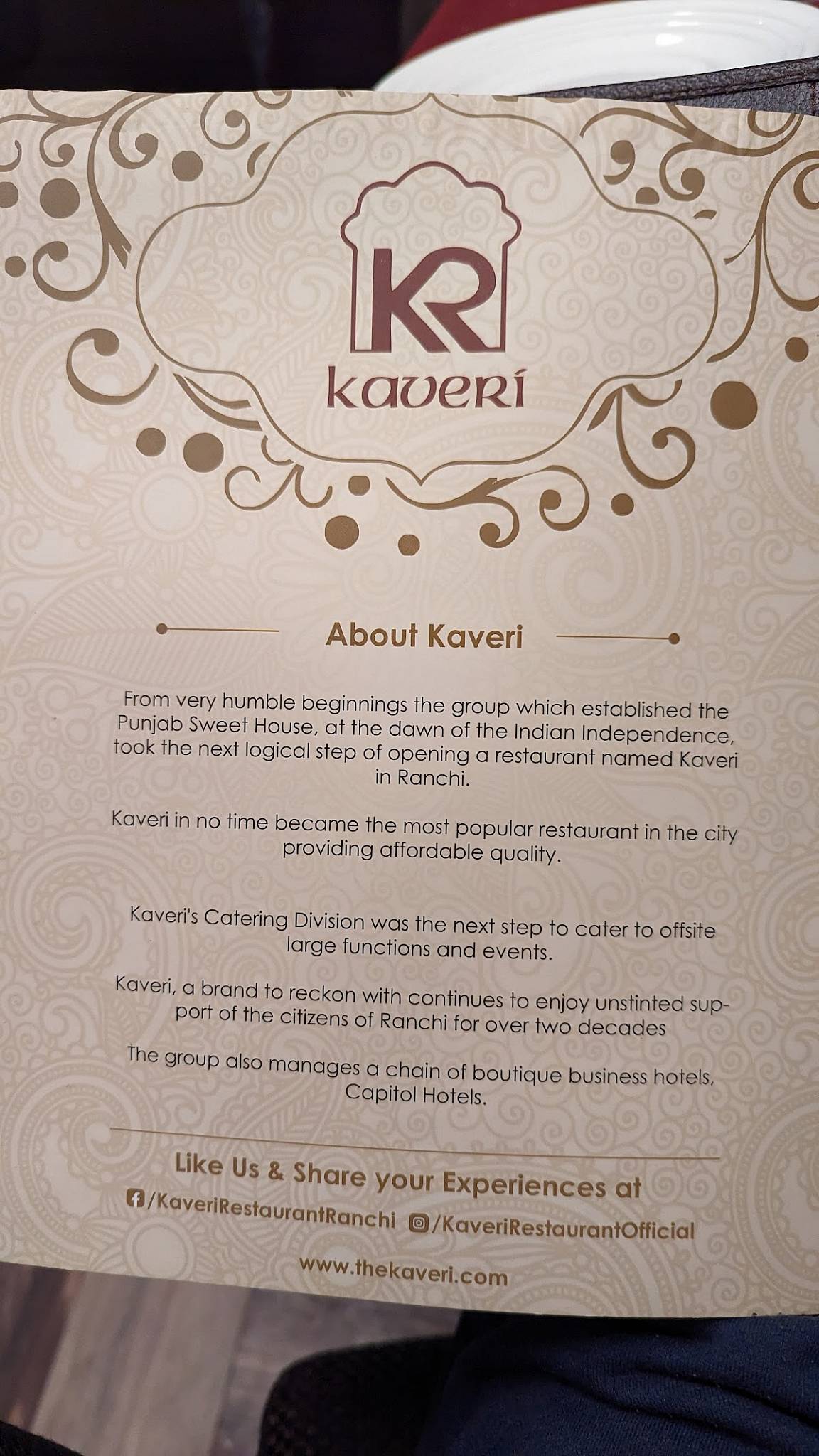 Menu at Kaveri Restaurant, Ranchi, Shop 9-11