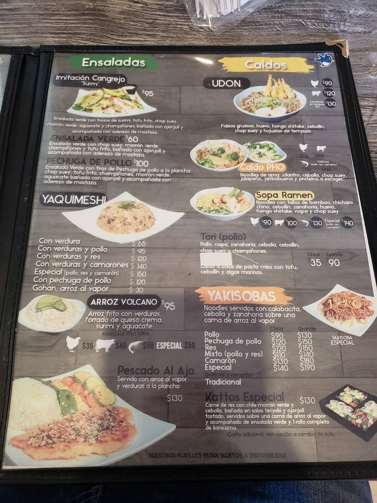 Carta del restaurante Kotori - Independencia, Mexicali, Blvd. Lázaro ...