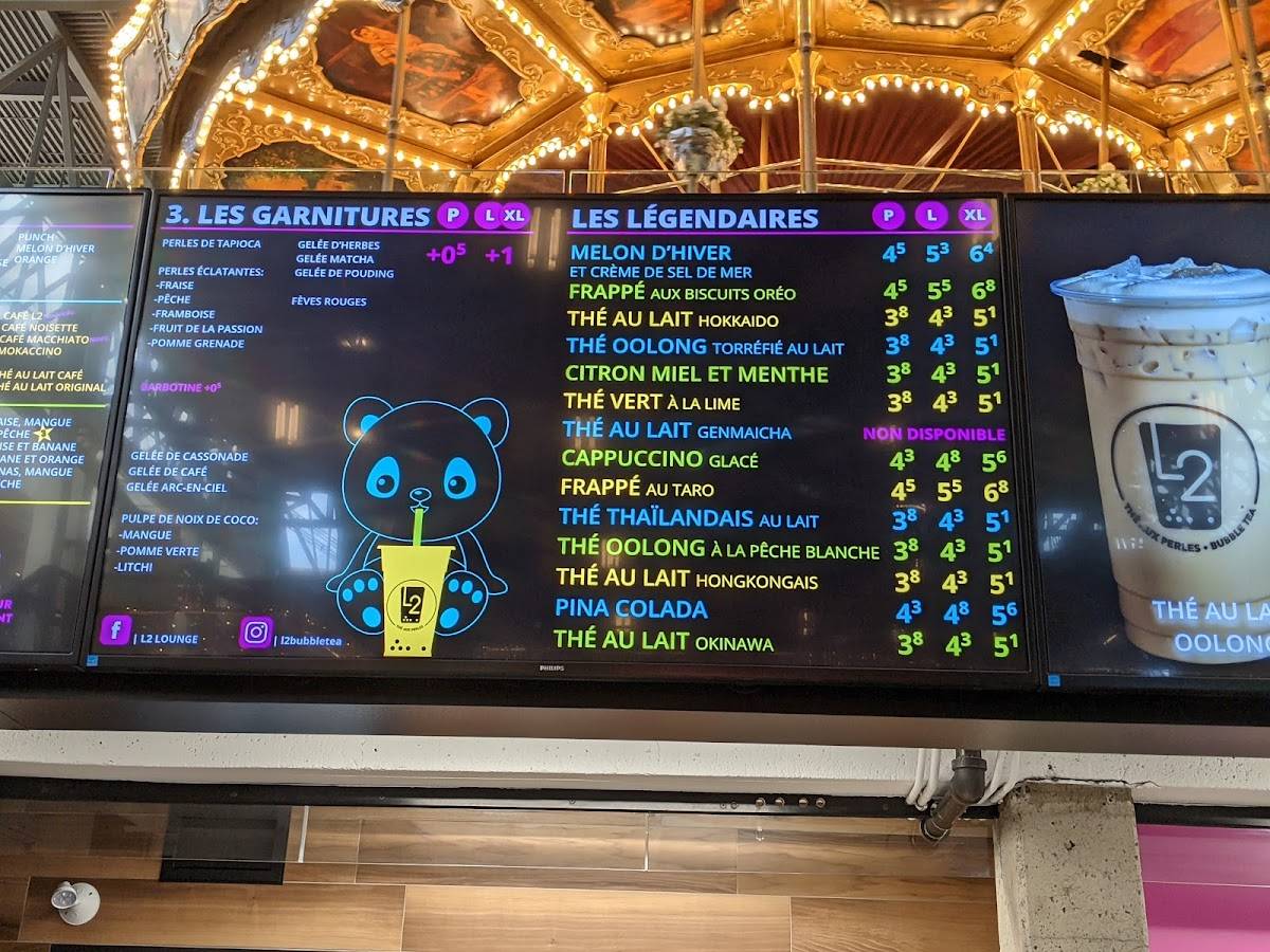 Carta del restaurante L2 Bubble Tea Galeries del la Capitale, Quebec