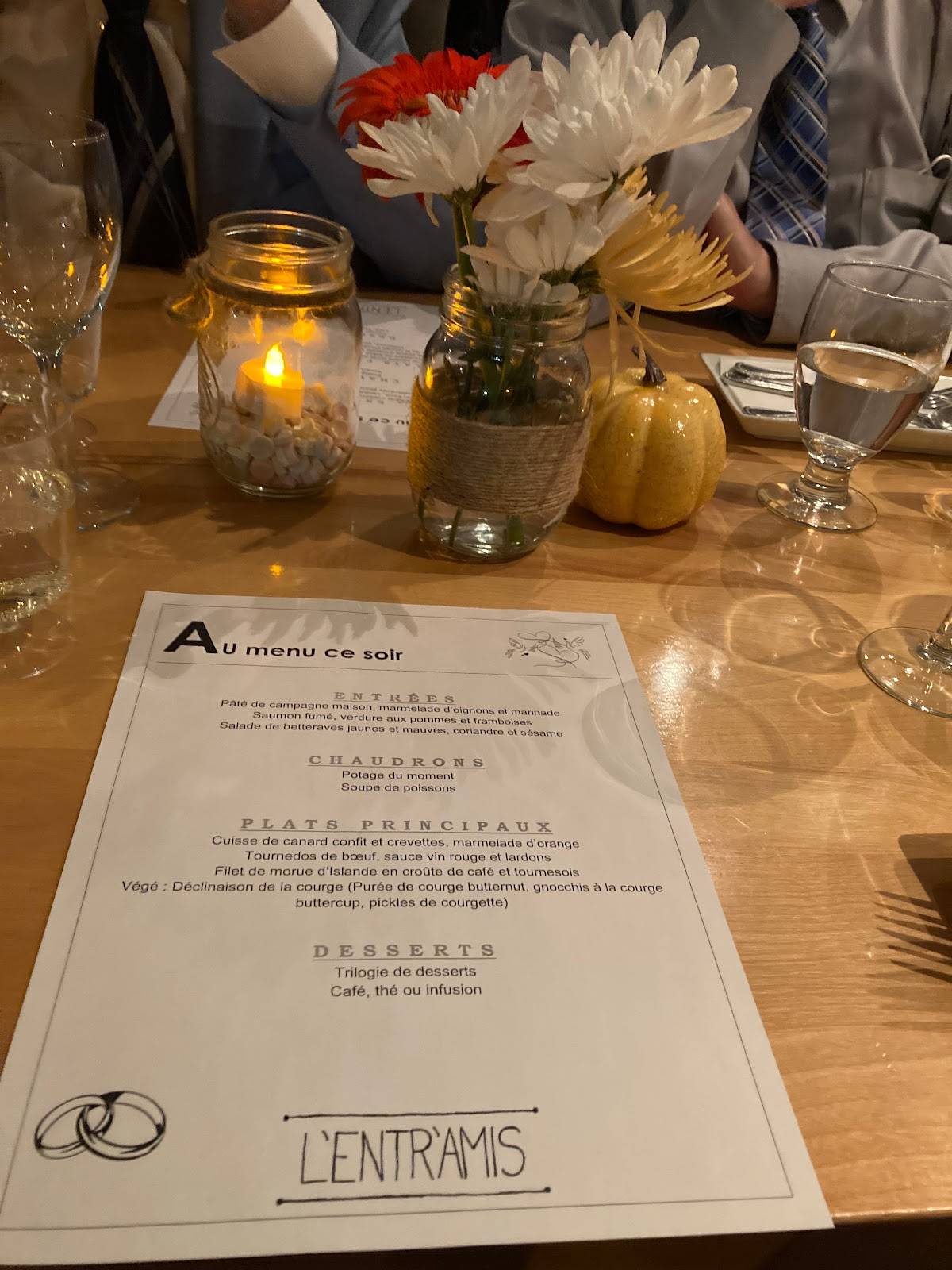 Menu au Restaurant L'Entr-Amis, Sherbrooke