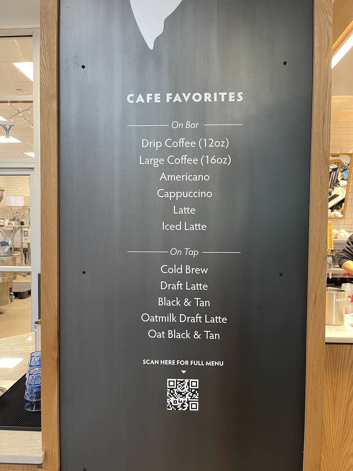 Menu at La Colombe Coffee Roasters, New York City, 95 E Houston St