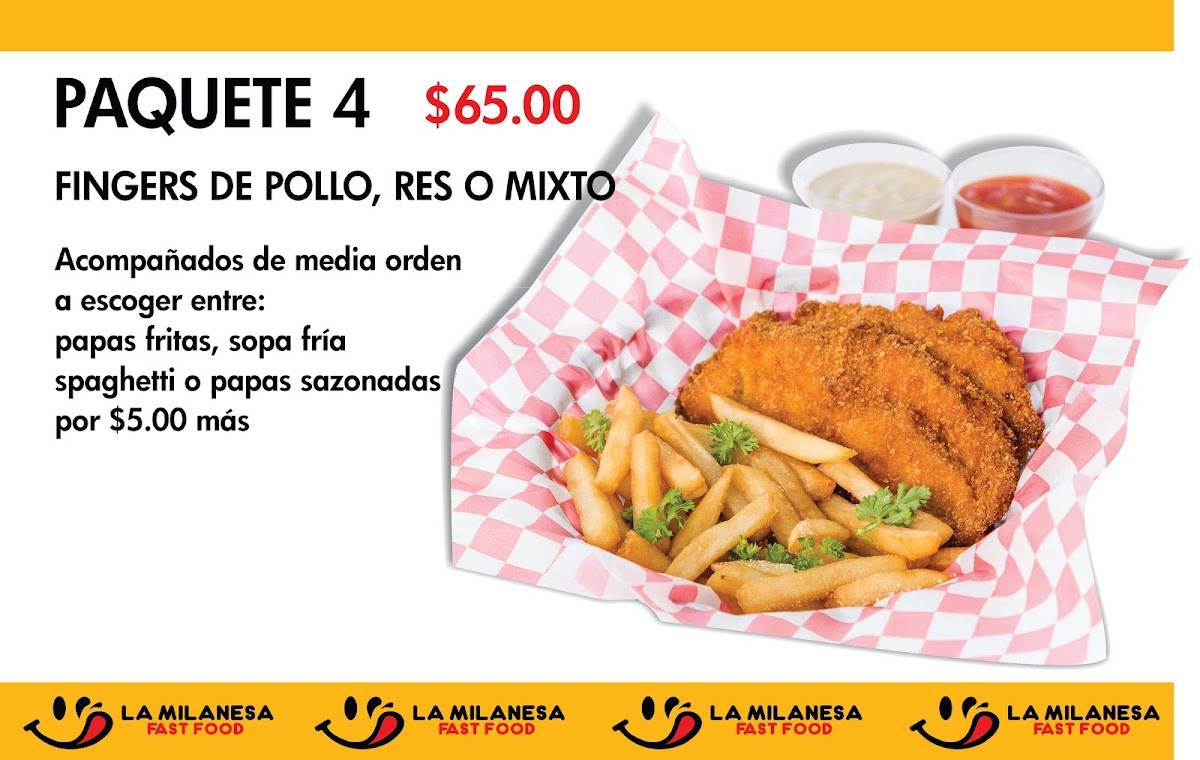 Menu at La Milanesa Fast Food, Hermosillo, Elektra