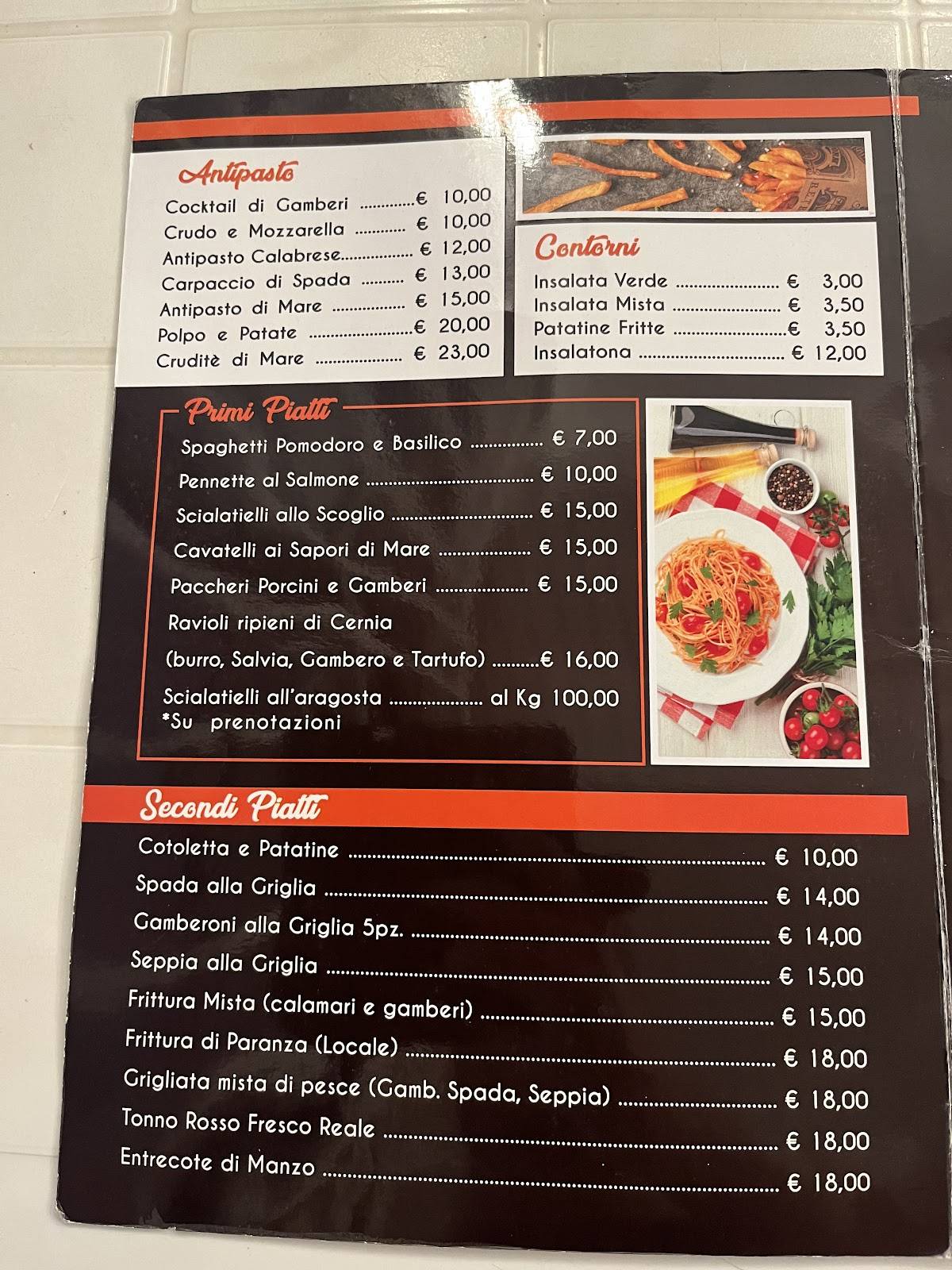 Menu da La Pagoda ristorante, Le Cannella