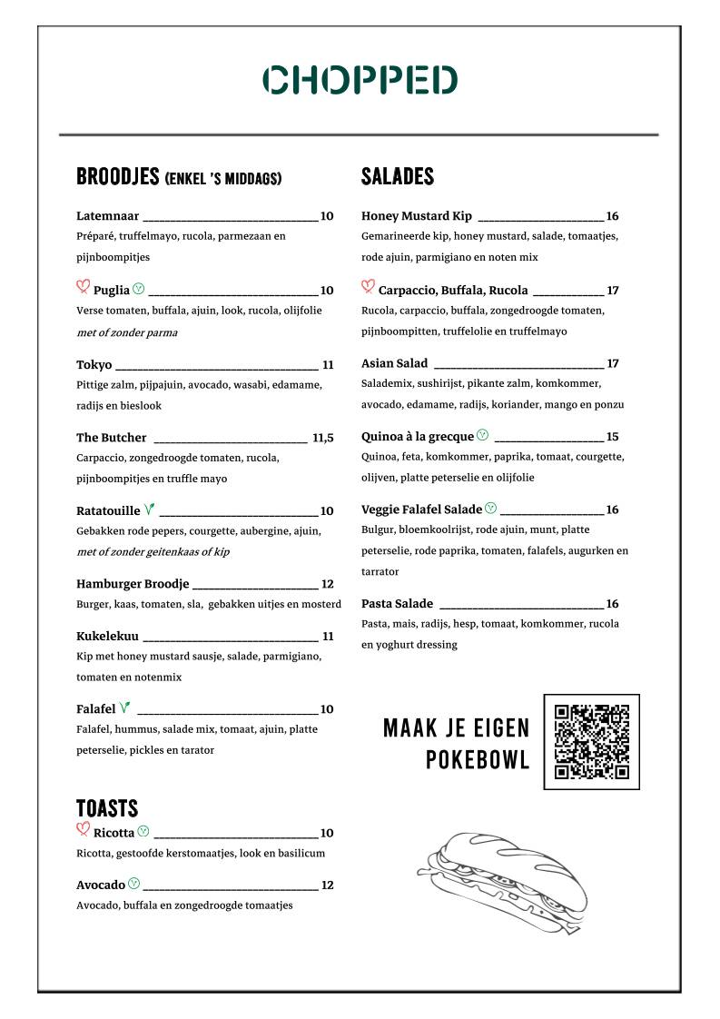Menu at Nomada restaurant, Sint-Martens-Latem