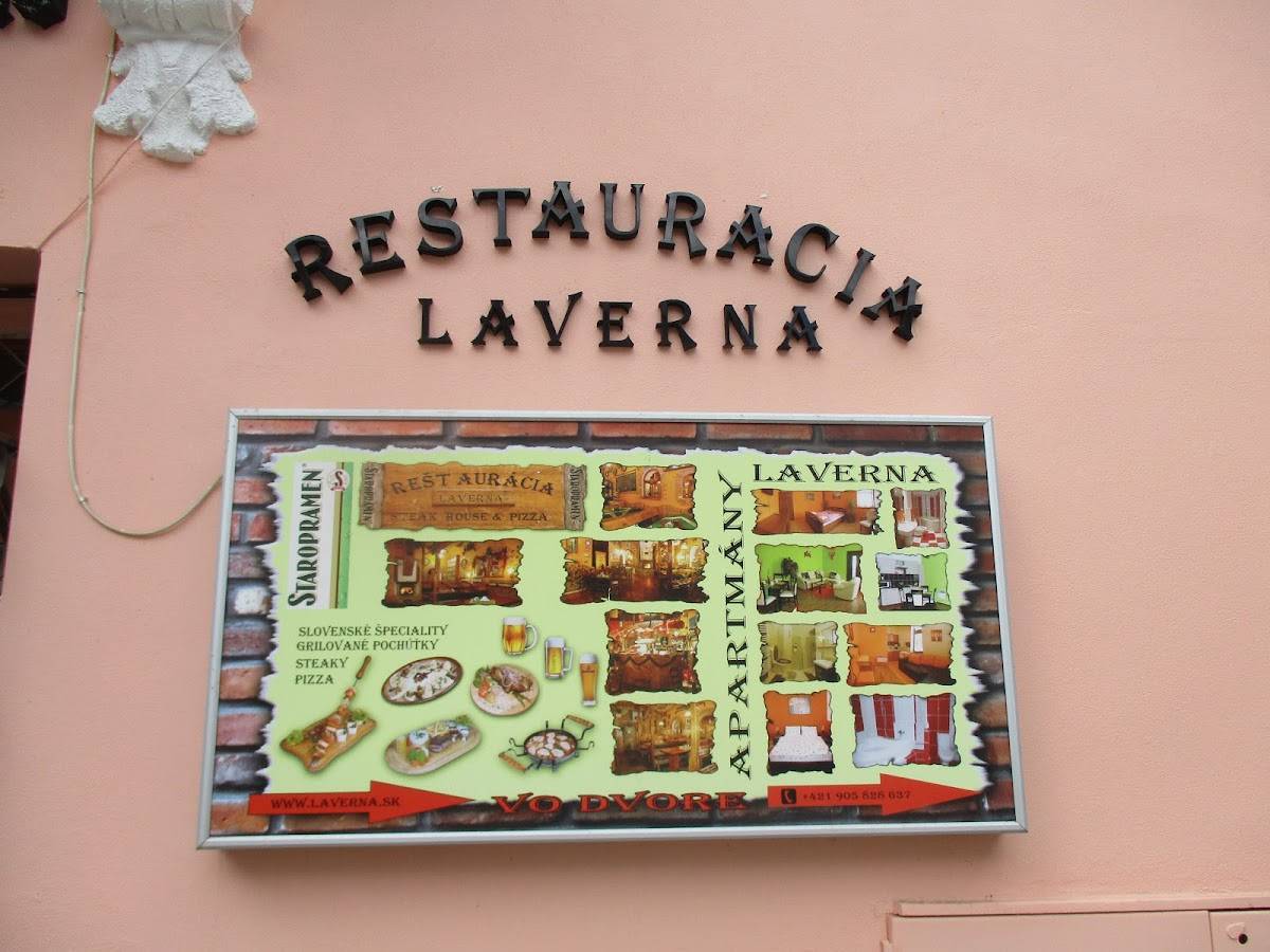 Menu at Laverna Reštaurácia restaurant, Ružomberok