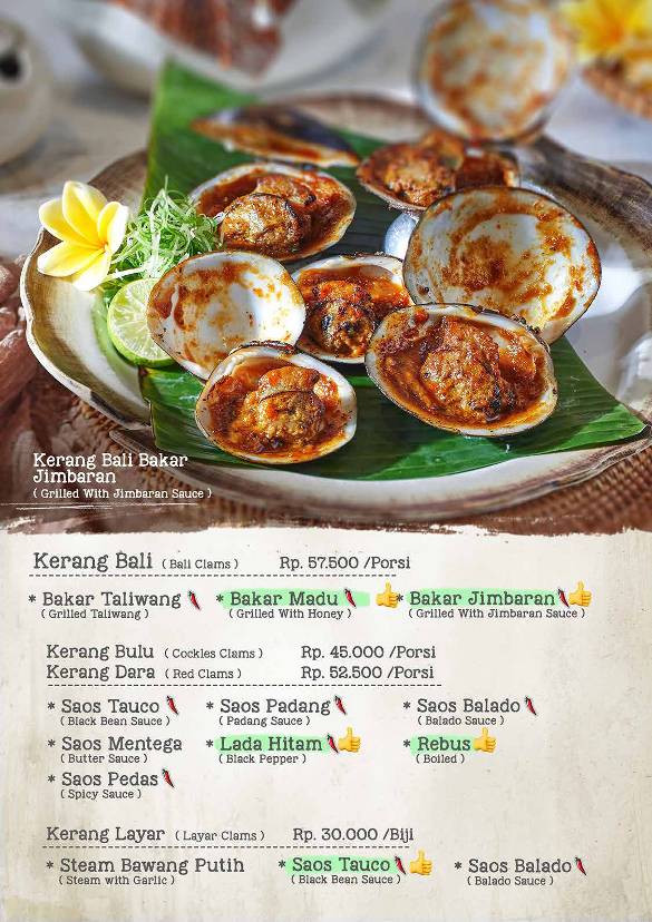 Menu at Layar Seafood & Ikan Bakar Pesanggrahan restaurant, West Jakarta
