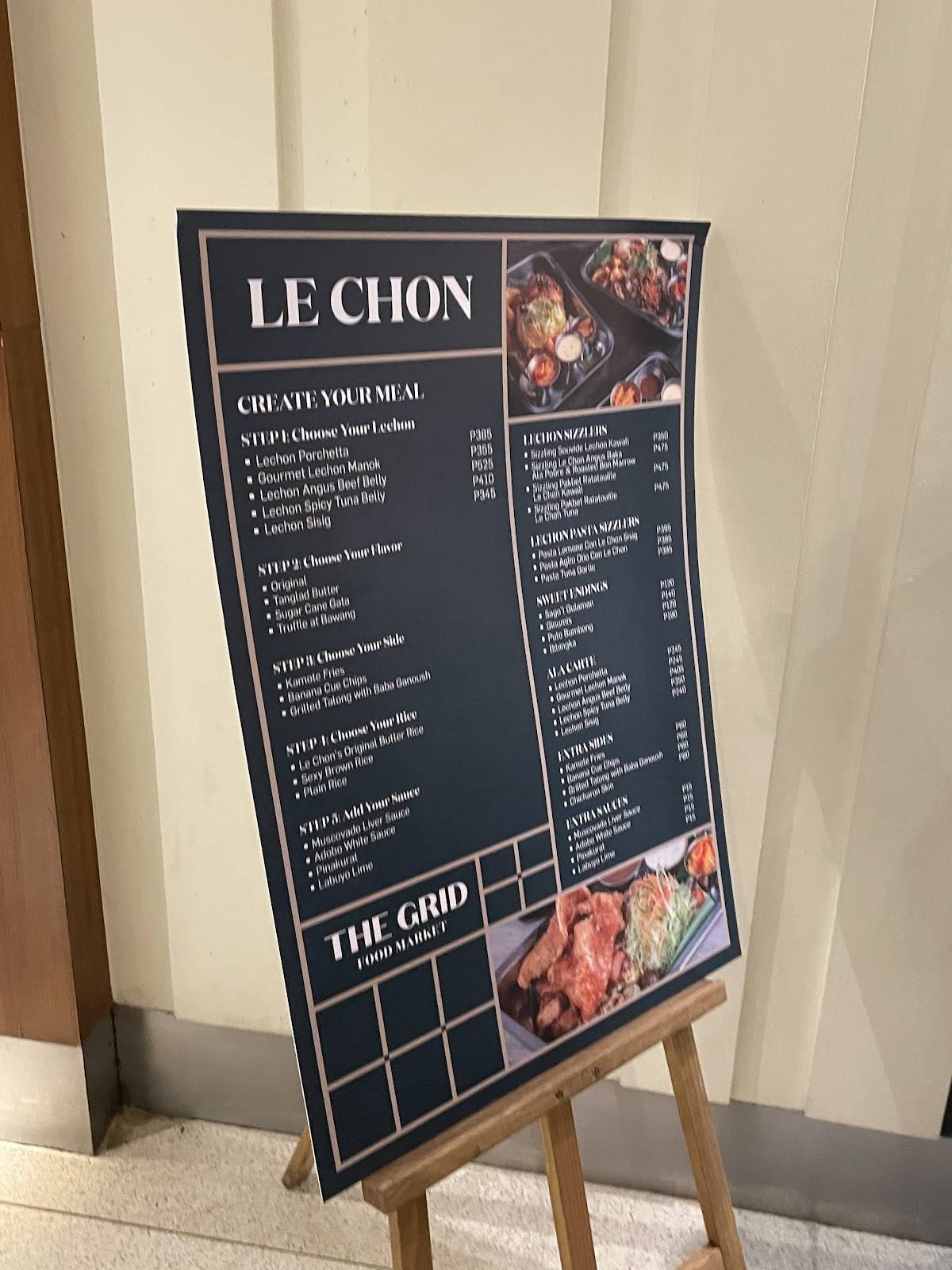 Carta del restaurante Le Chon, Makati