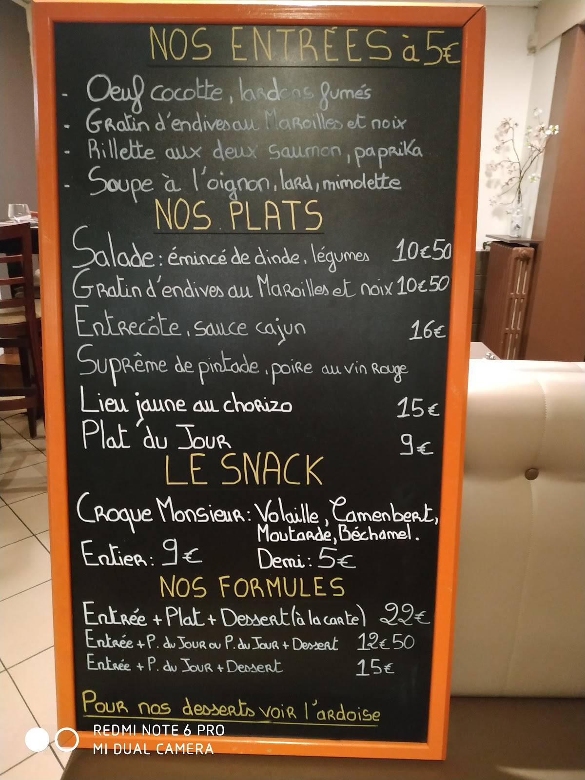 Menu au Le Pavillon Caen restaurant, Caen