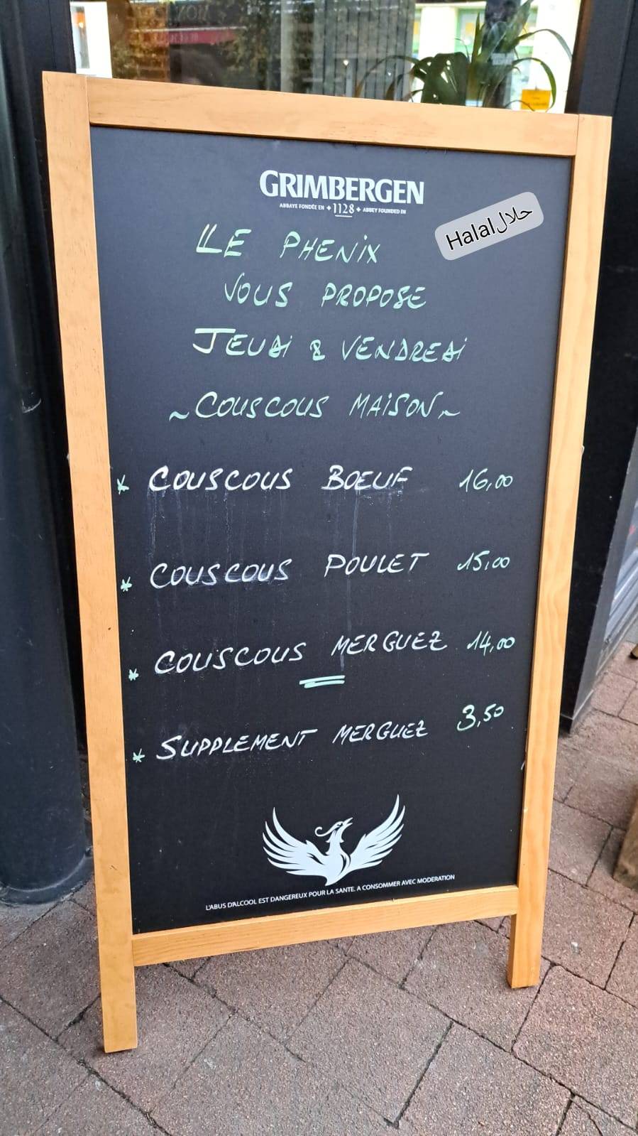 Menu au Le Phénix restaurant, Chelles