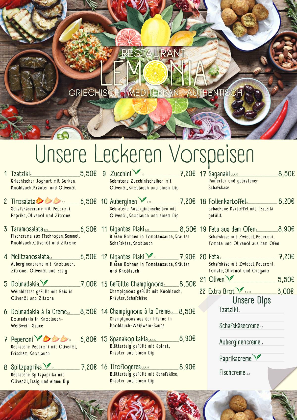 Speisekarte von Restaurant Lemonia, Ottersberg