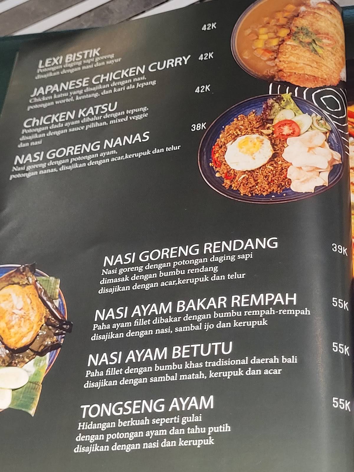 Menu at Lexi The Flying Tiger restaurant, Bandung
