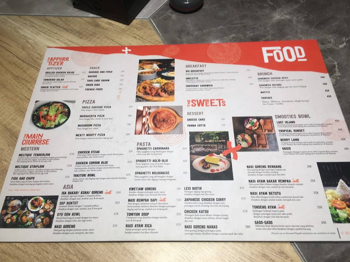 Menu at Lexi The Flying Tiger restaurant, Bandung