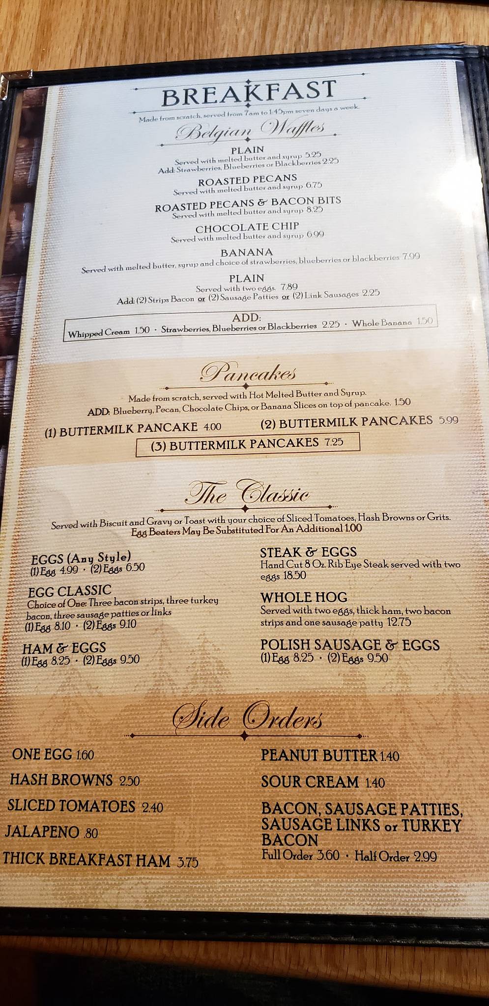 Menu at Log Cabin Restaurant, Ruidoso, Mechem Dr