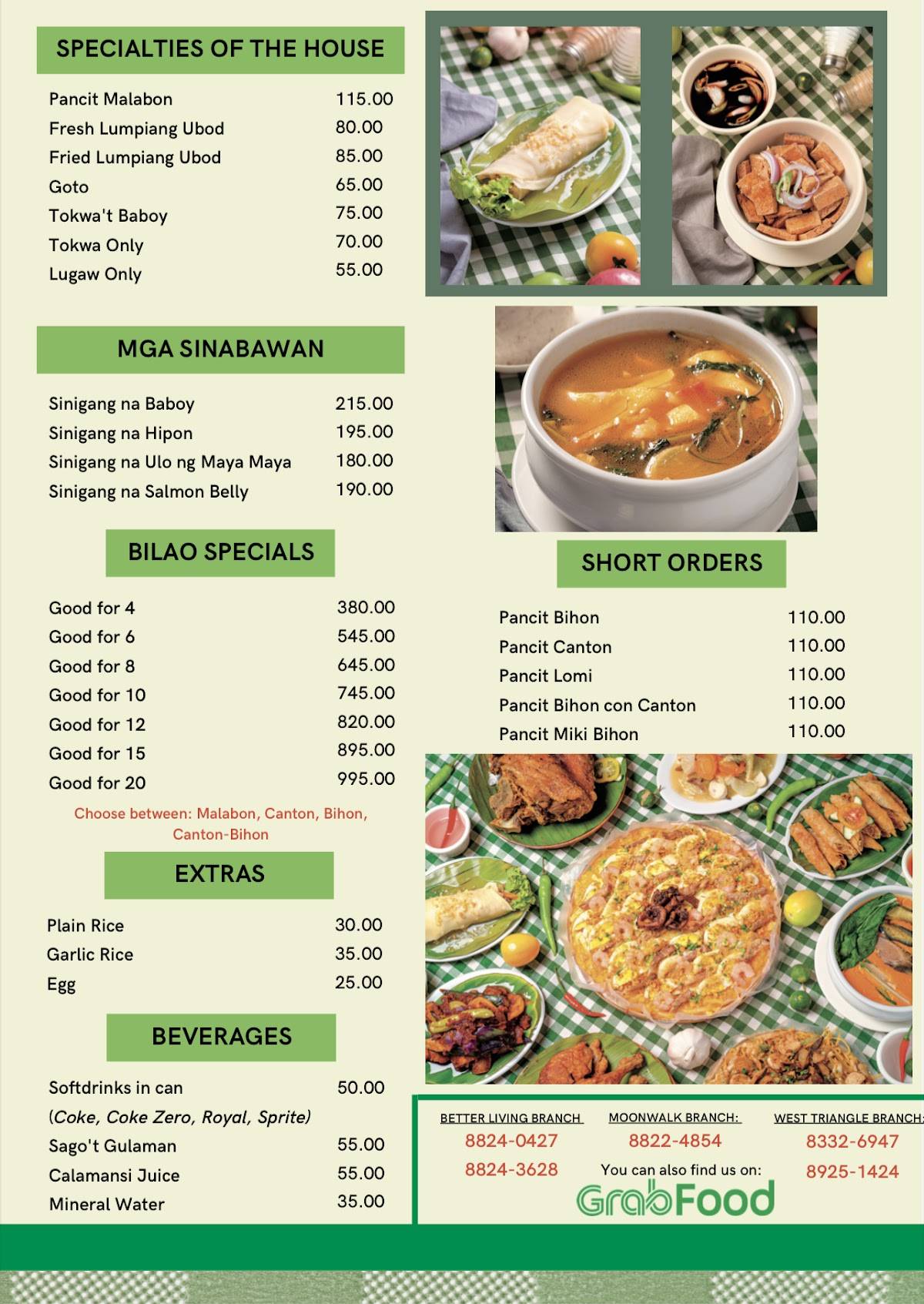 Menu at Lola Idang's Bahay Pancitan restaurant, Parañaque, Better ...
