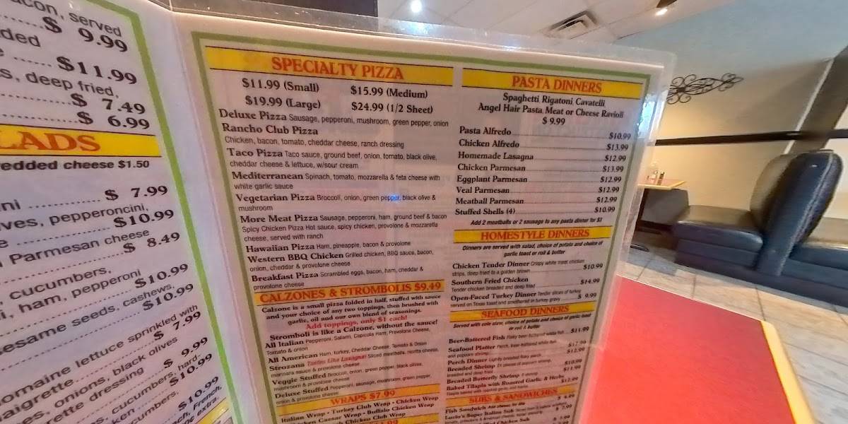Carta del restaurante Lucio's, Eastlake