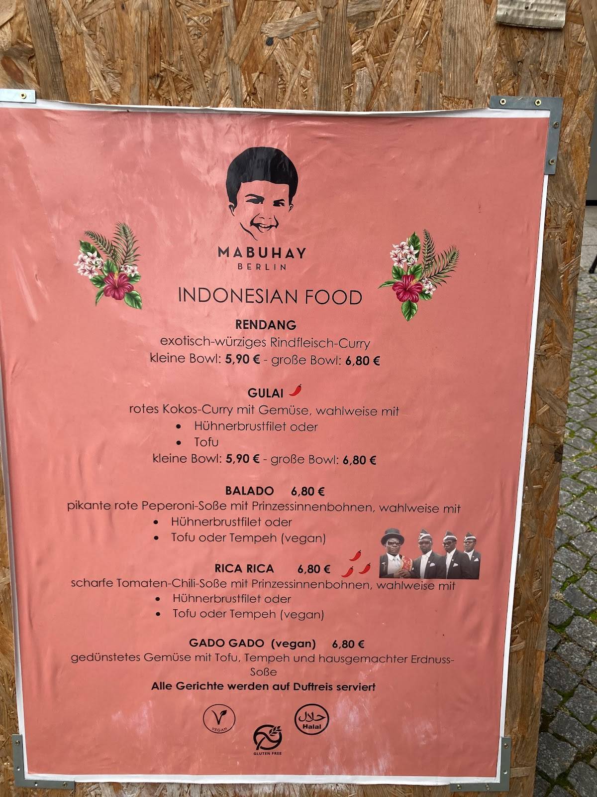 Speisekarte von Mabuhay Mini restaurant, Berlin