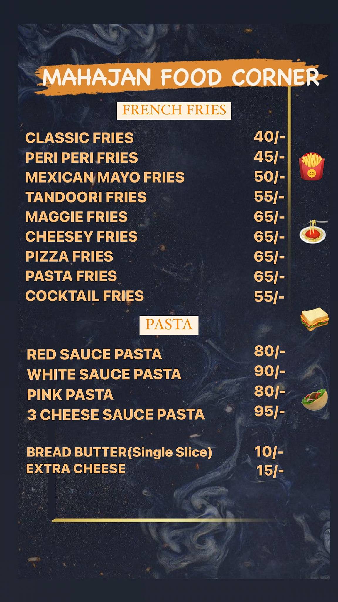 Menu at Mahajan Food Corner - Best Food corner in Mulund., Mumbai