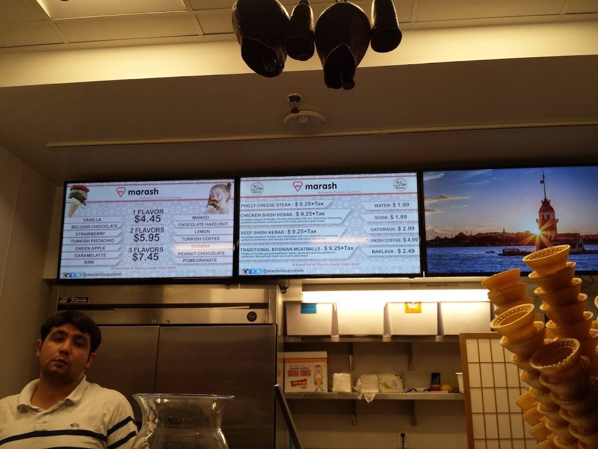 Menu at Marash Authentic Turkish Ice Cream restaurant, Las Vegas, 3615 ...
