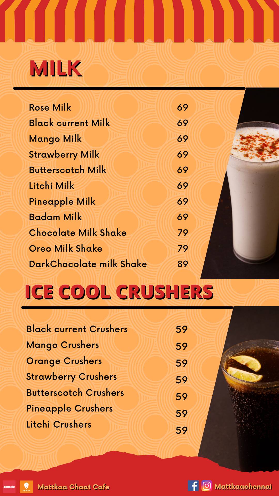Menu at Mattkaa - Chaat Cafe, Chennai