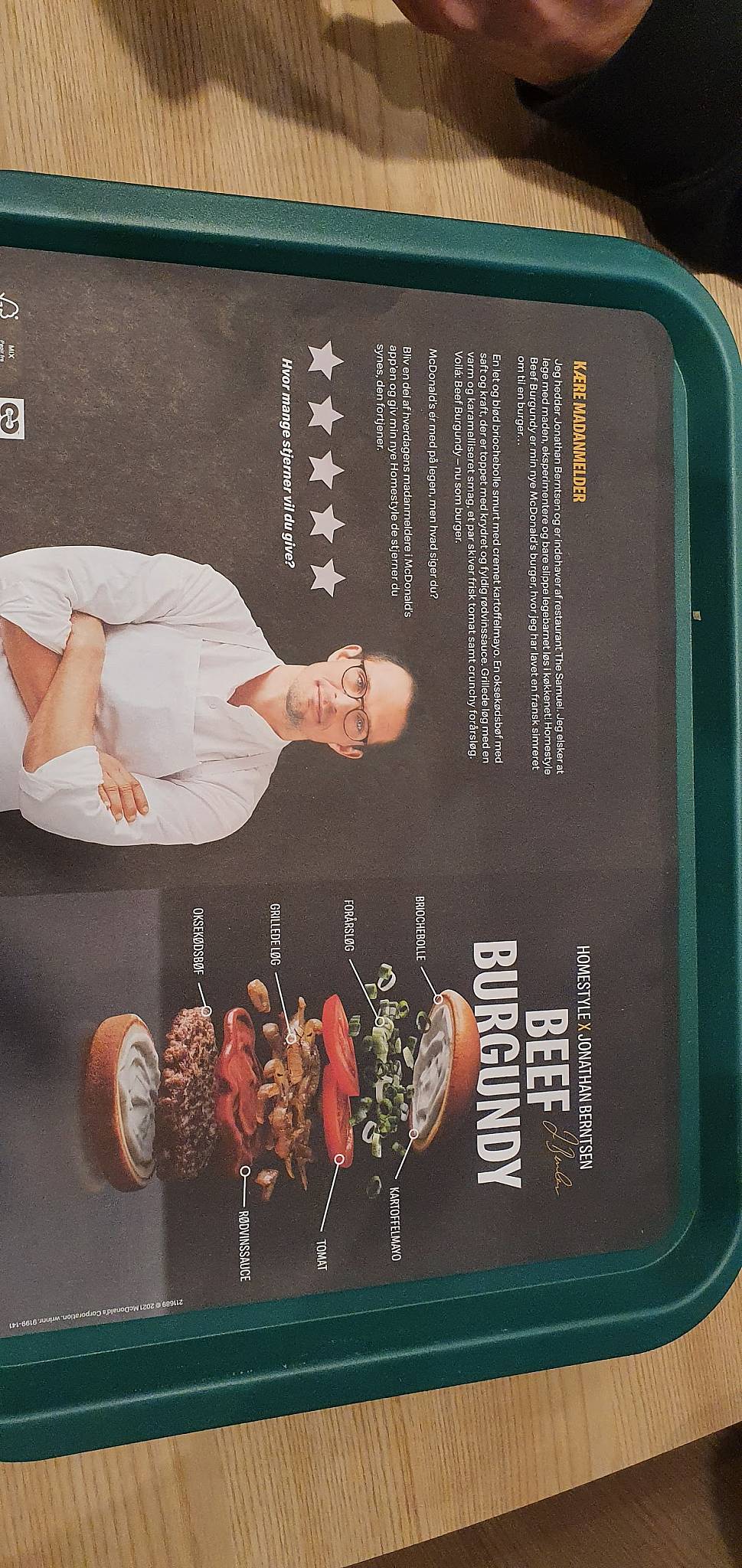 Menu au McDonald's Aarup restaurant, Aarup