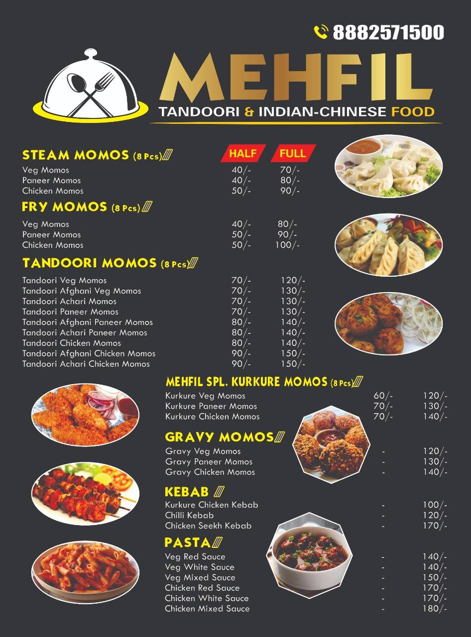 Menu at Mehfil Tandoori and Indian -Chinese food, Delhi