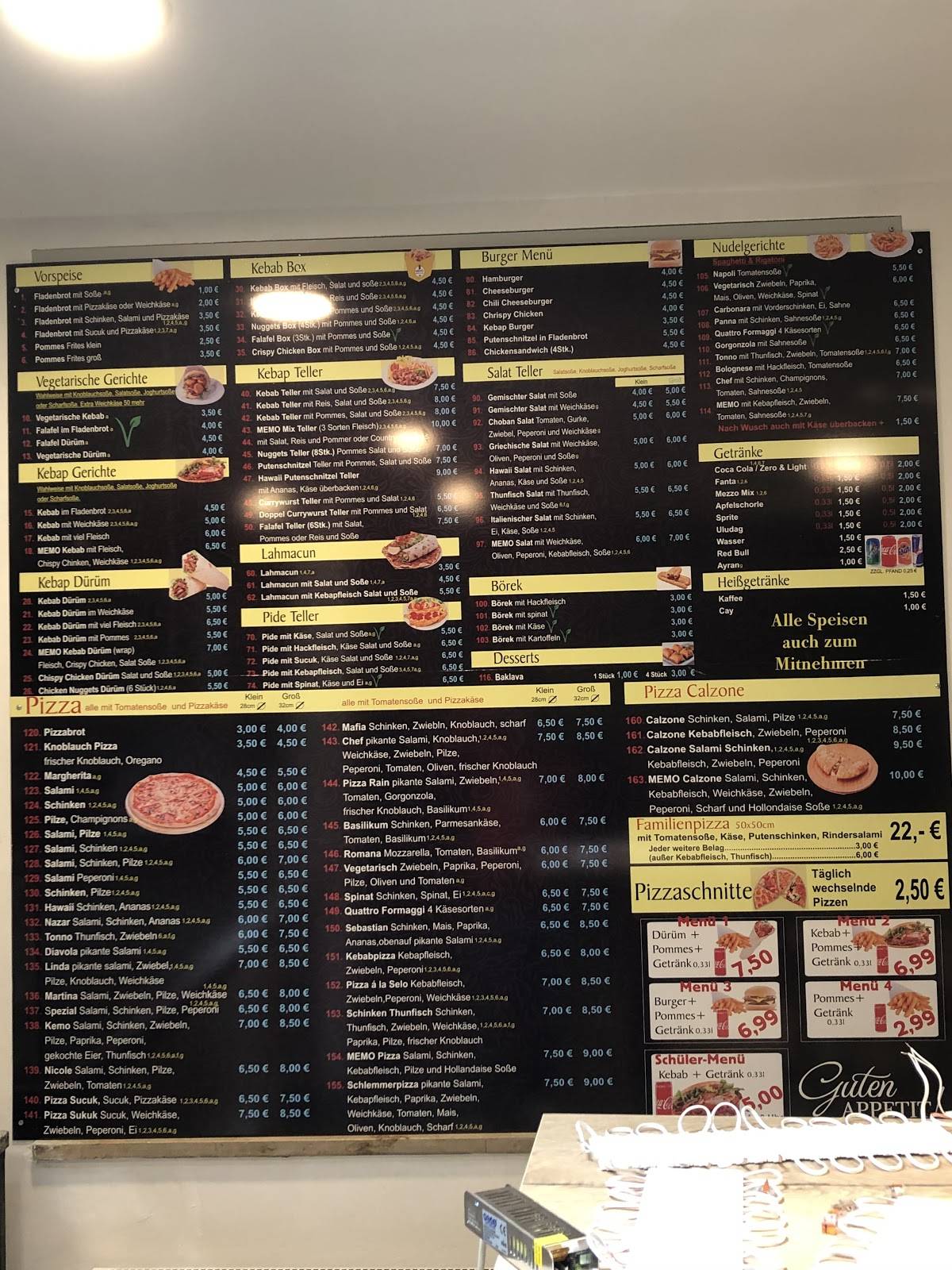 Menu at Restaurant Memo, Rain