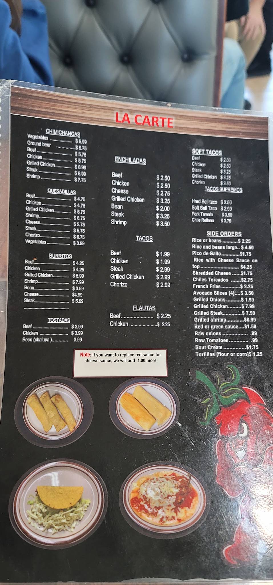 Menu at Mi Barril Mexican grill, Huntsville