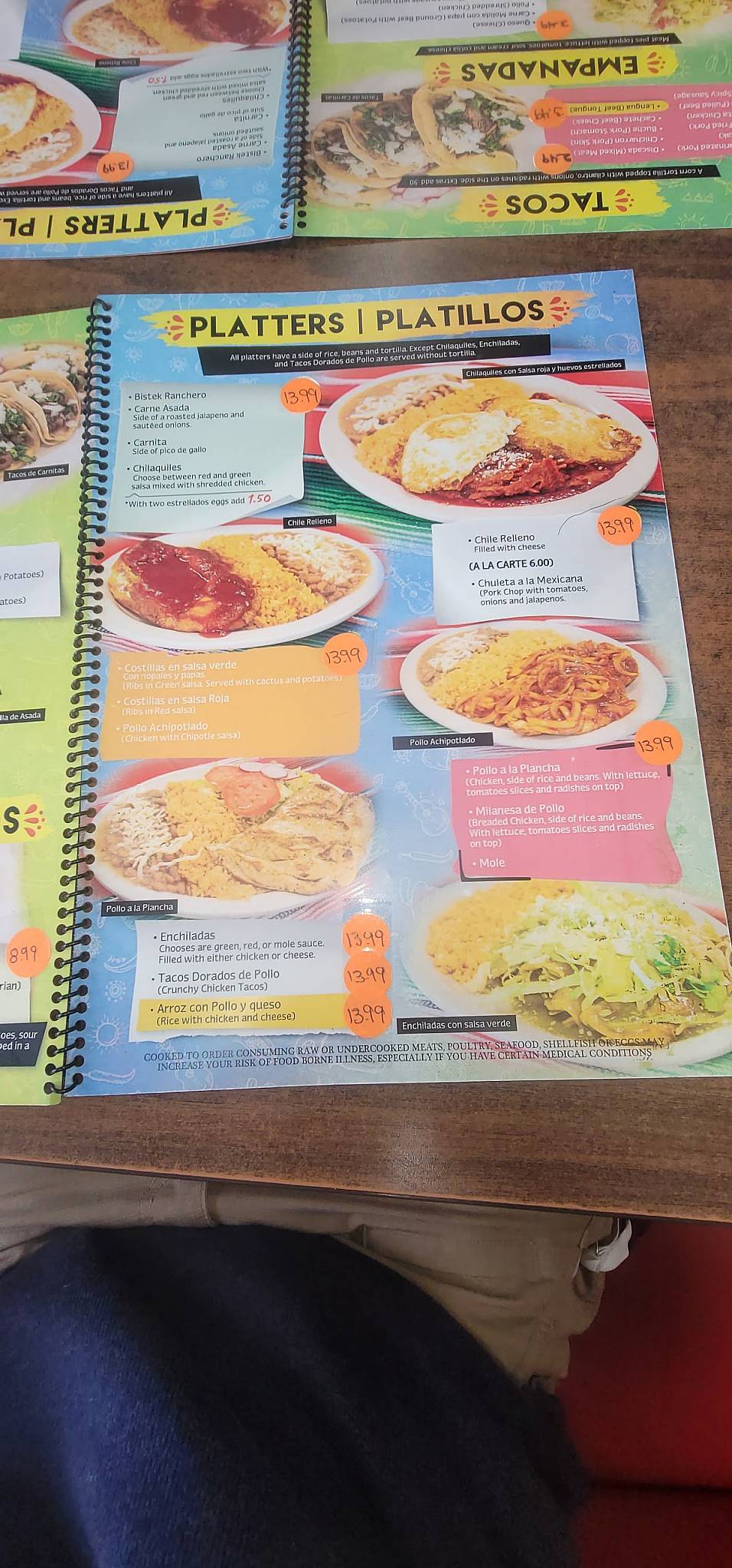 Menu at Mi Lindo Veracruz Restaurant, Clarksville