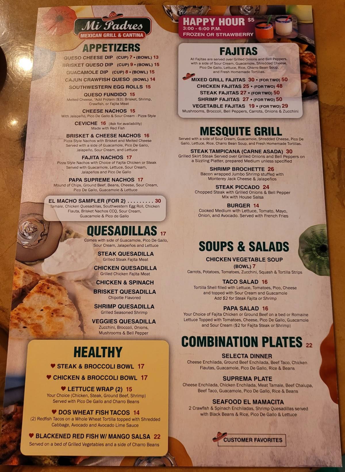 Menu at Mi Padres Mexican Grill & catering restaurant, Baton Rouge ...
