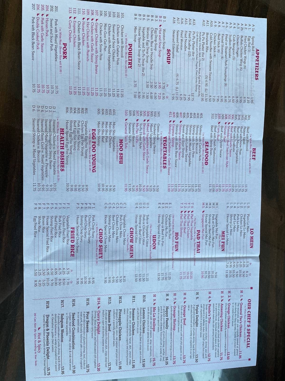 Menu at Min Fen Kitchen restaurant, Belchertown