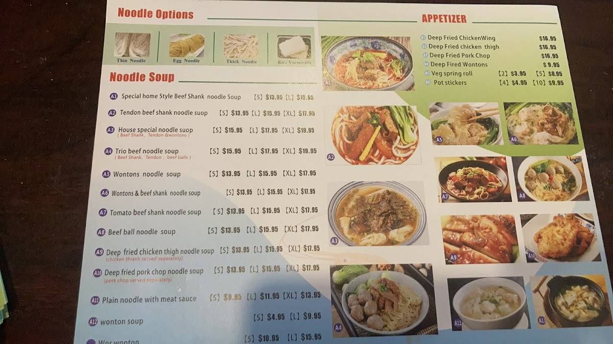 Menu at Ming Dynasty Restaurant, Nanton