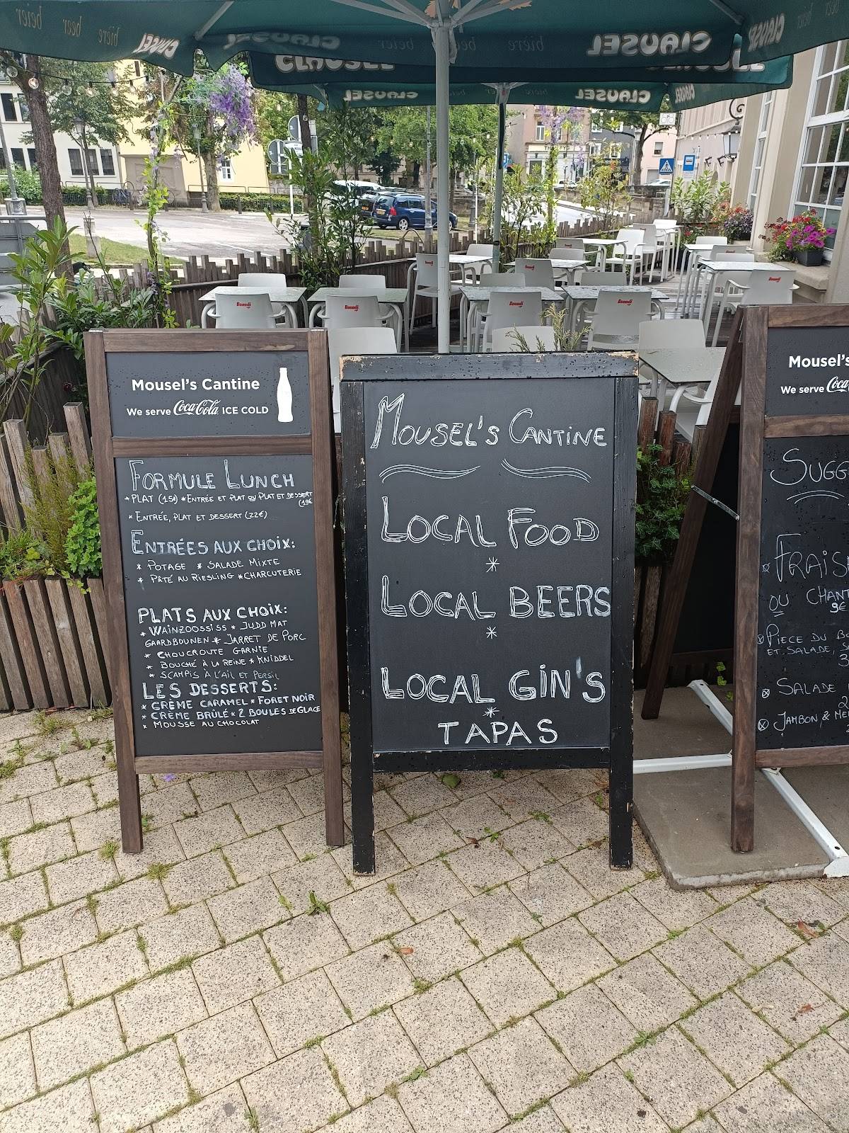 Menu au Restaurant Mousel's Cantine, Luxembourg