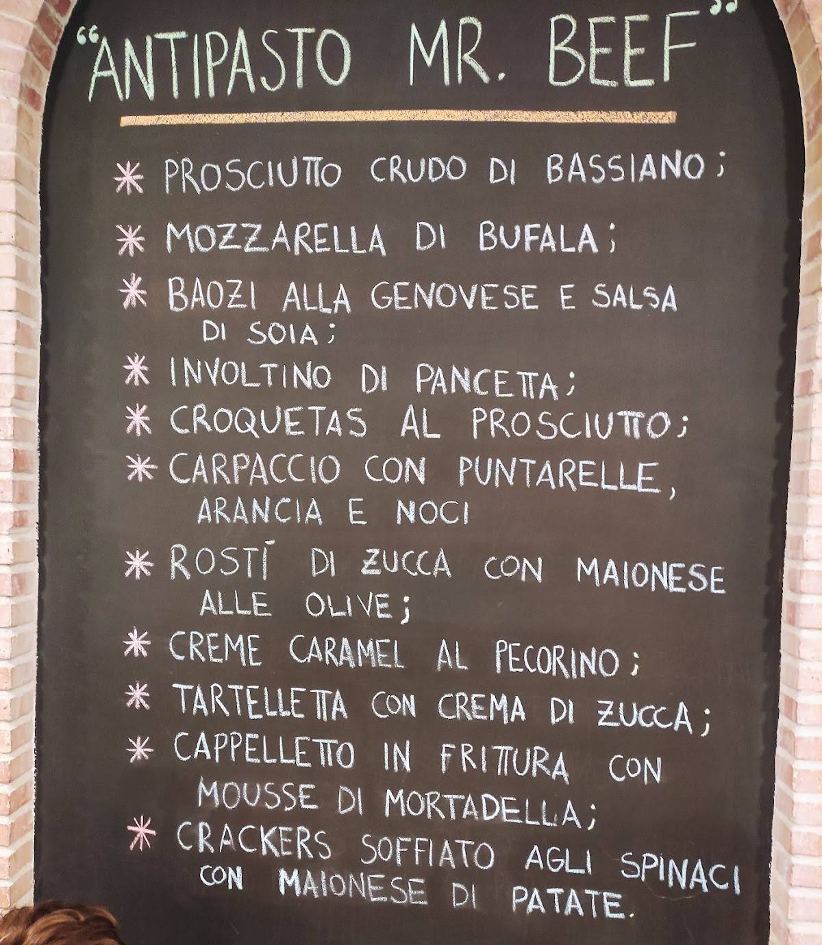 Menu da Mr. Beef ristorante, Latina