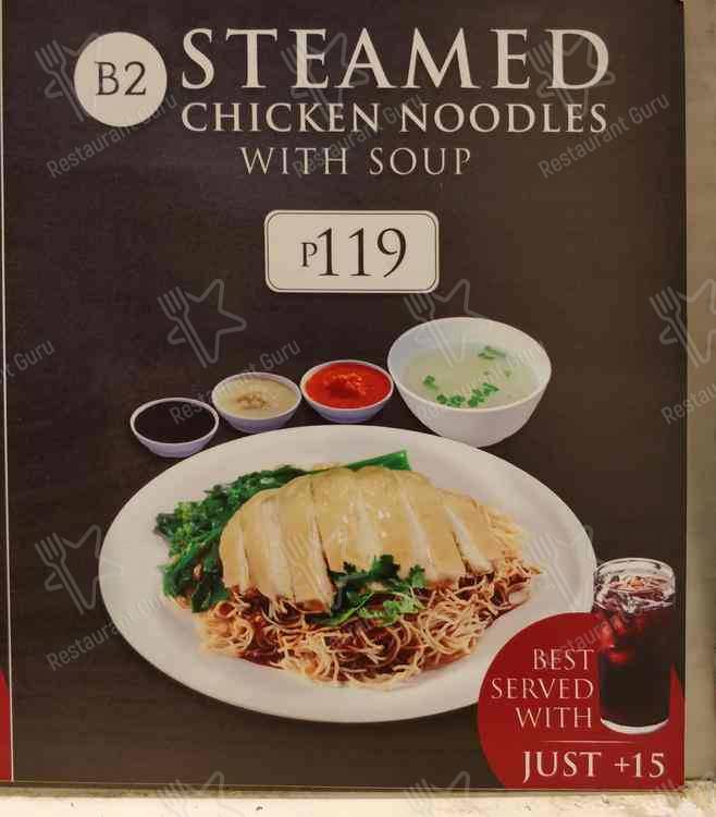 Menu at Mr. Koh Singapore Chicken Rice restaurant, Quezon City