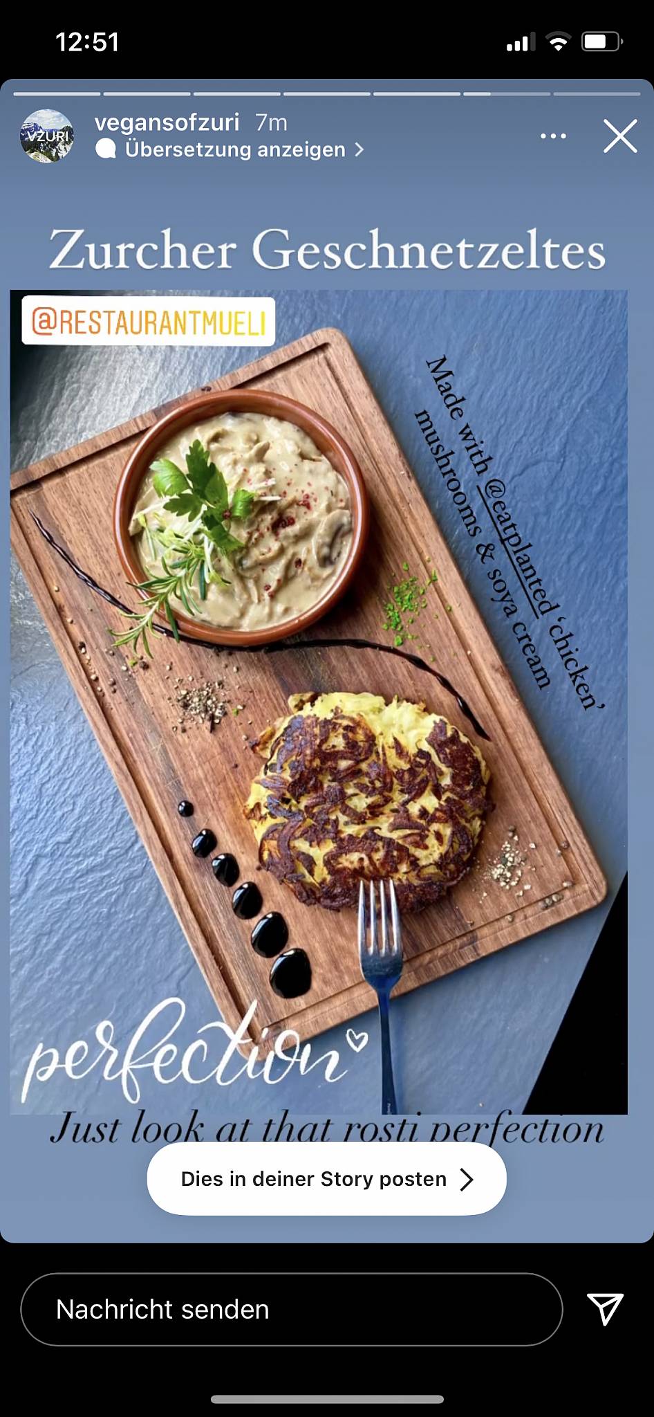 Speisekarte von Restaurant Müli, Mülligen, Mulirain 1
