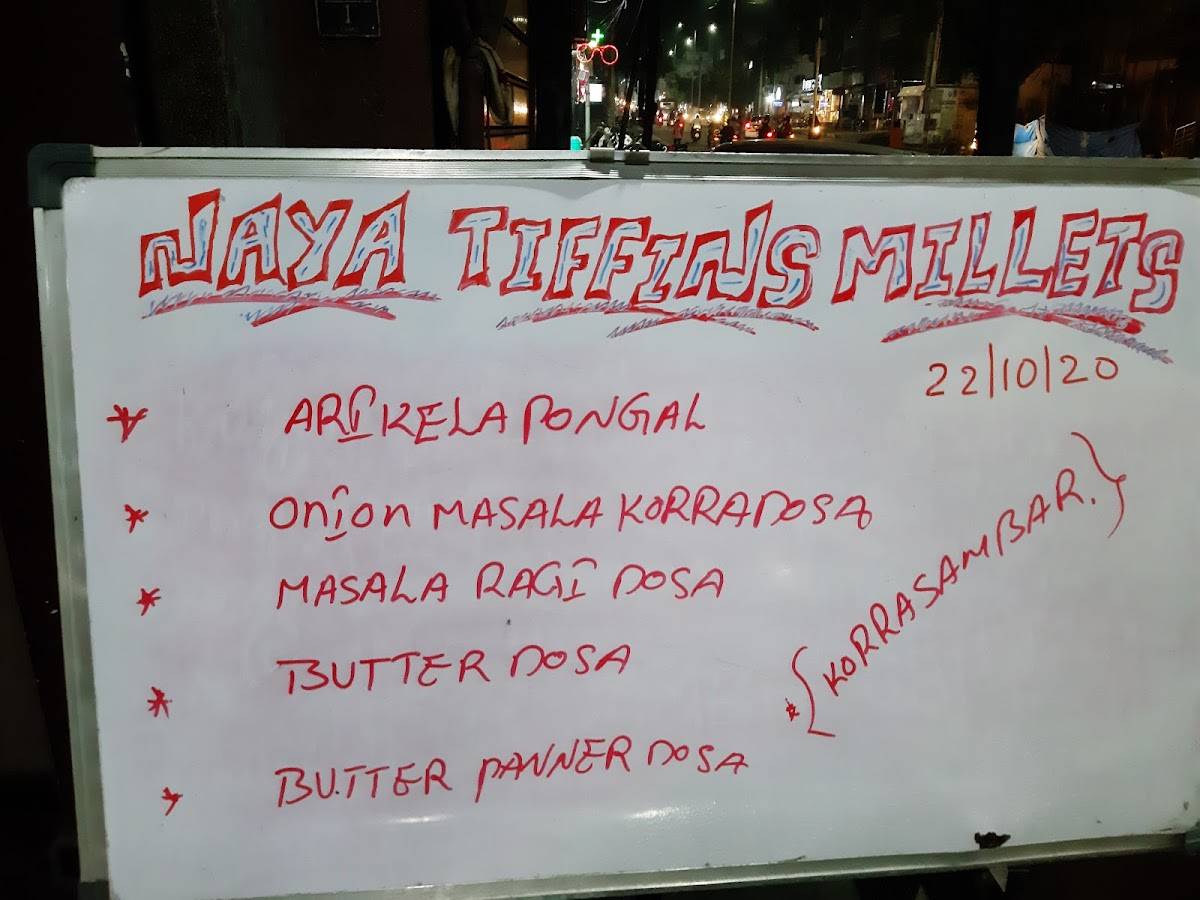 Menu at NAYA Tiffins-Meals-Millets(Pure Veg), Hyderabad