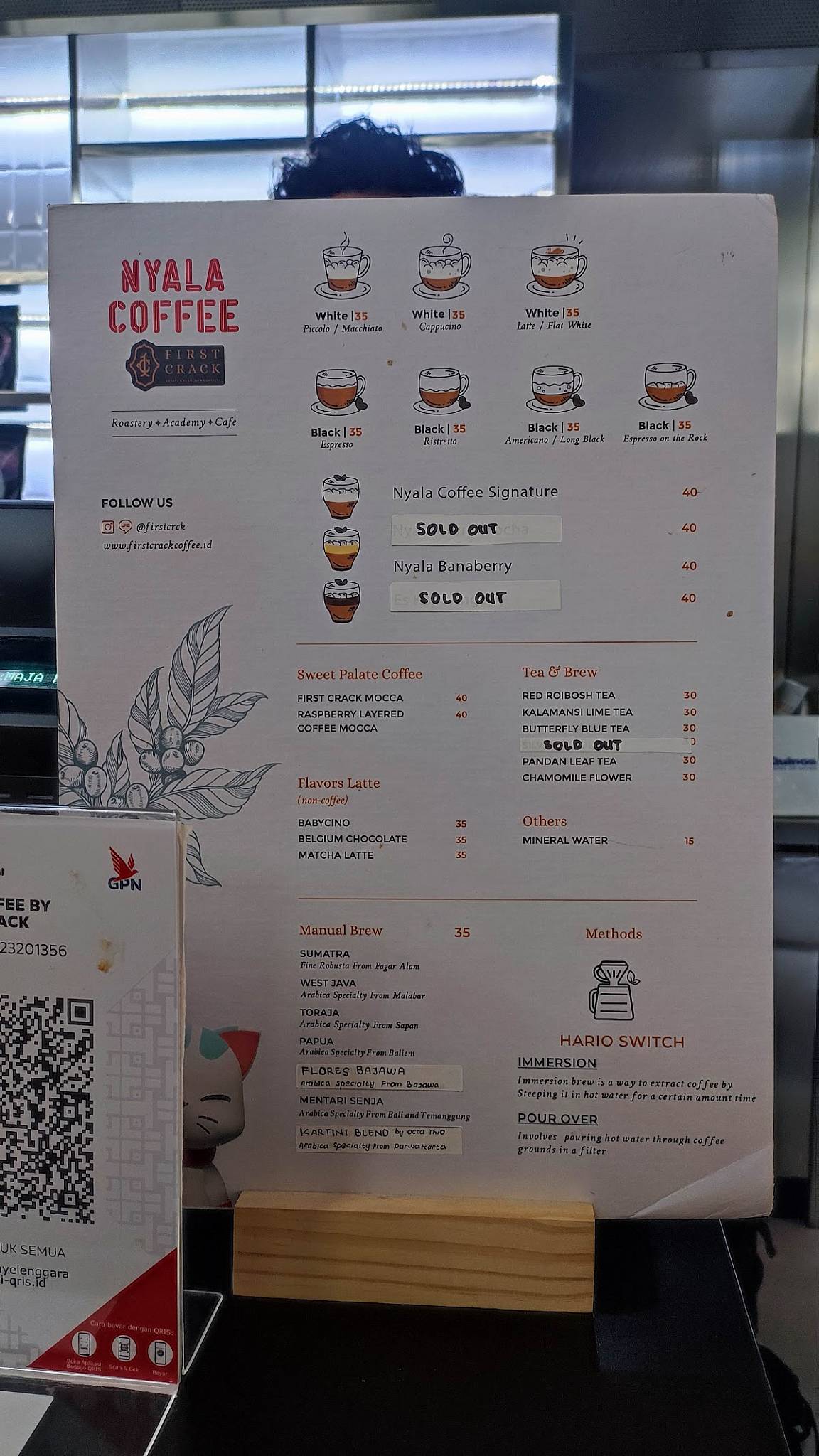 Menu at NYALA COFFEE by FIRST CRACK, Surabaya