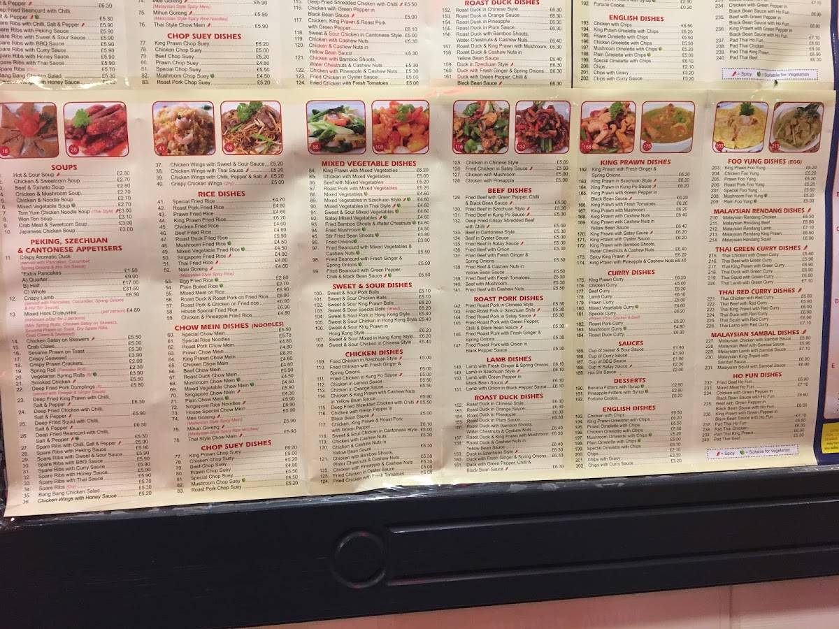 Menu at New Far East Chinese fast food, Canterbury