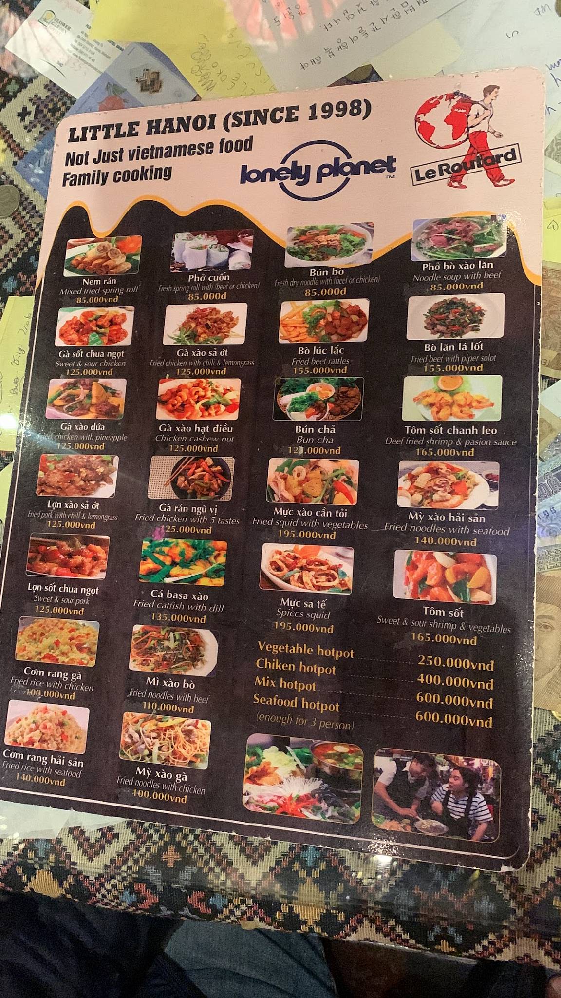 Menu at Nhà Hàng Little Hanoi restaurant, Hanoi, 25 P. Hàng Bè