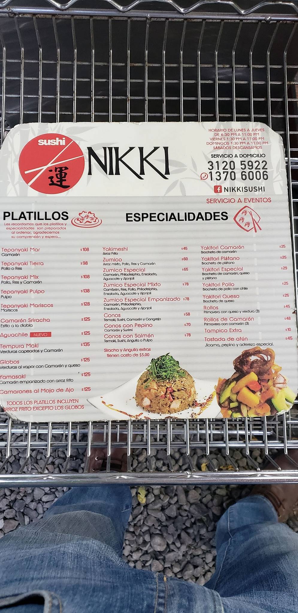 Carta del restaurante Nikki Sushi, Guadalajara