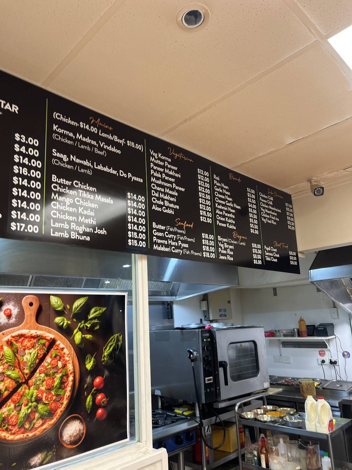 Menu at Northern Star restaurant, Hamilton