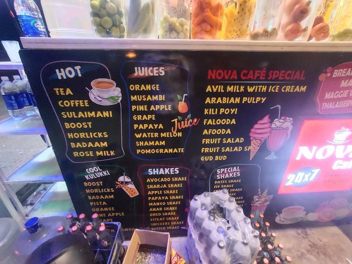Menu at Nova Cafe, Ernakulam