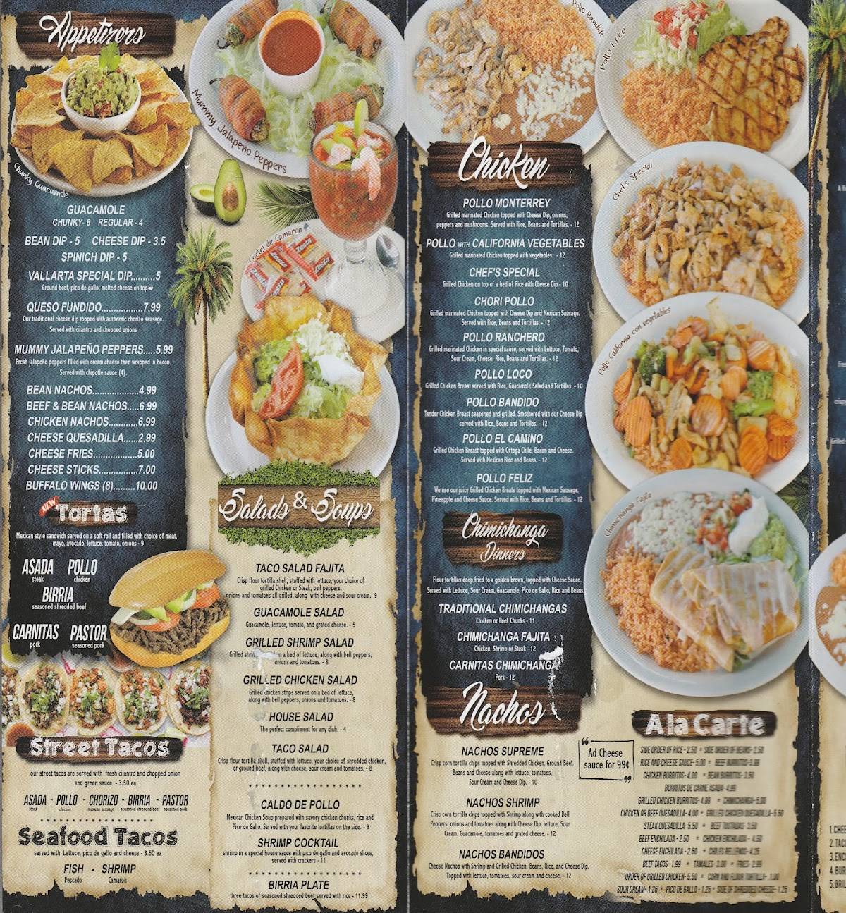 Menu at Nuevo Vallarta Berea restaurant, Berea